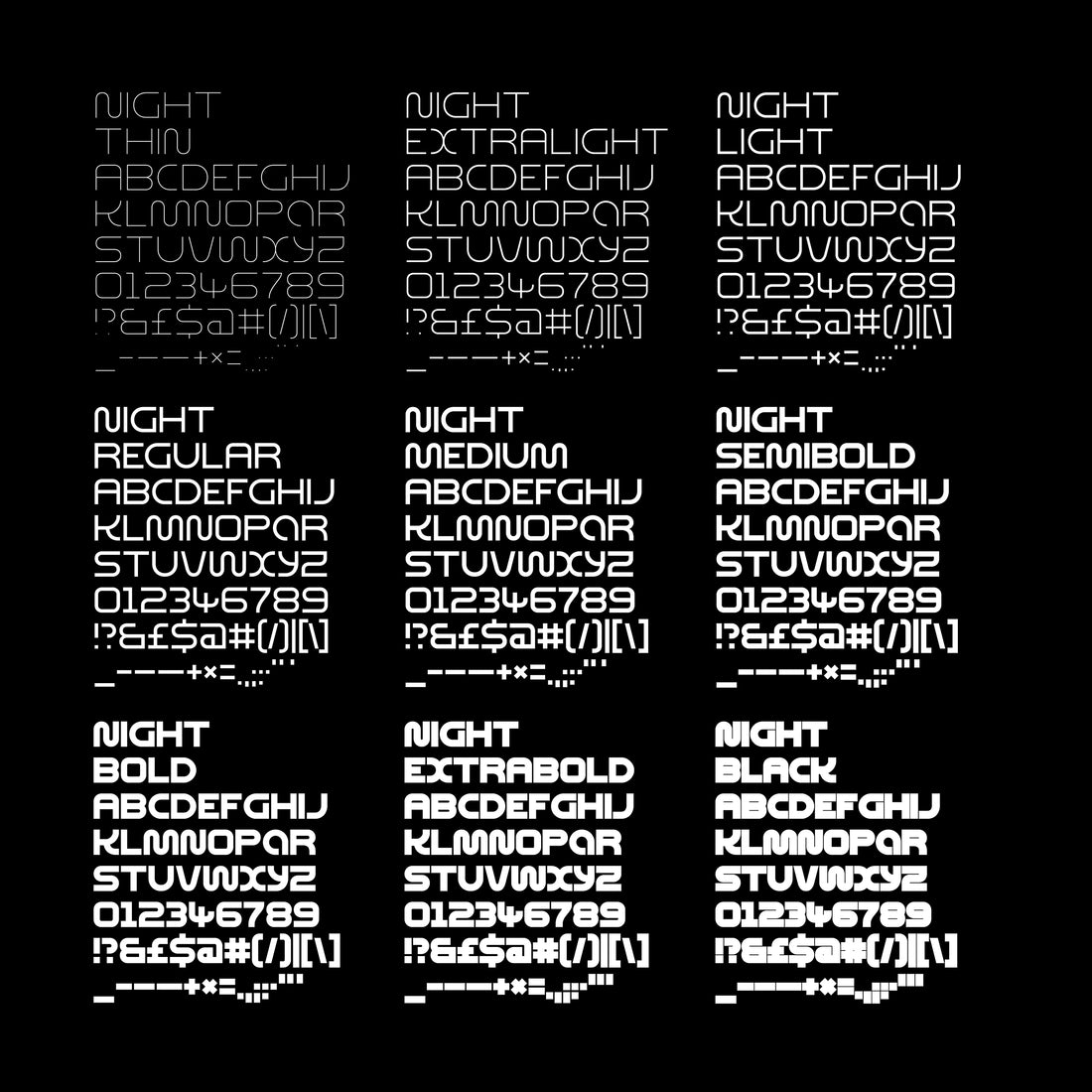 Night Variable Display – Type Department